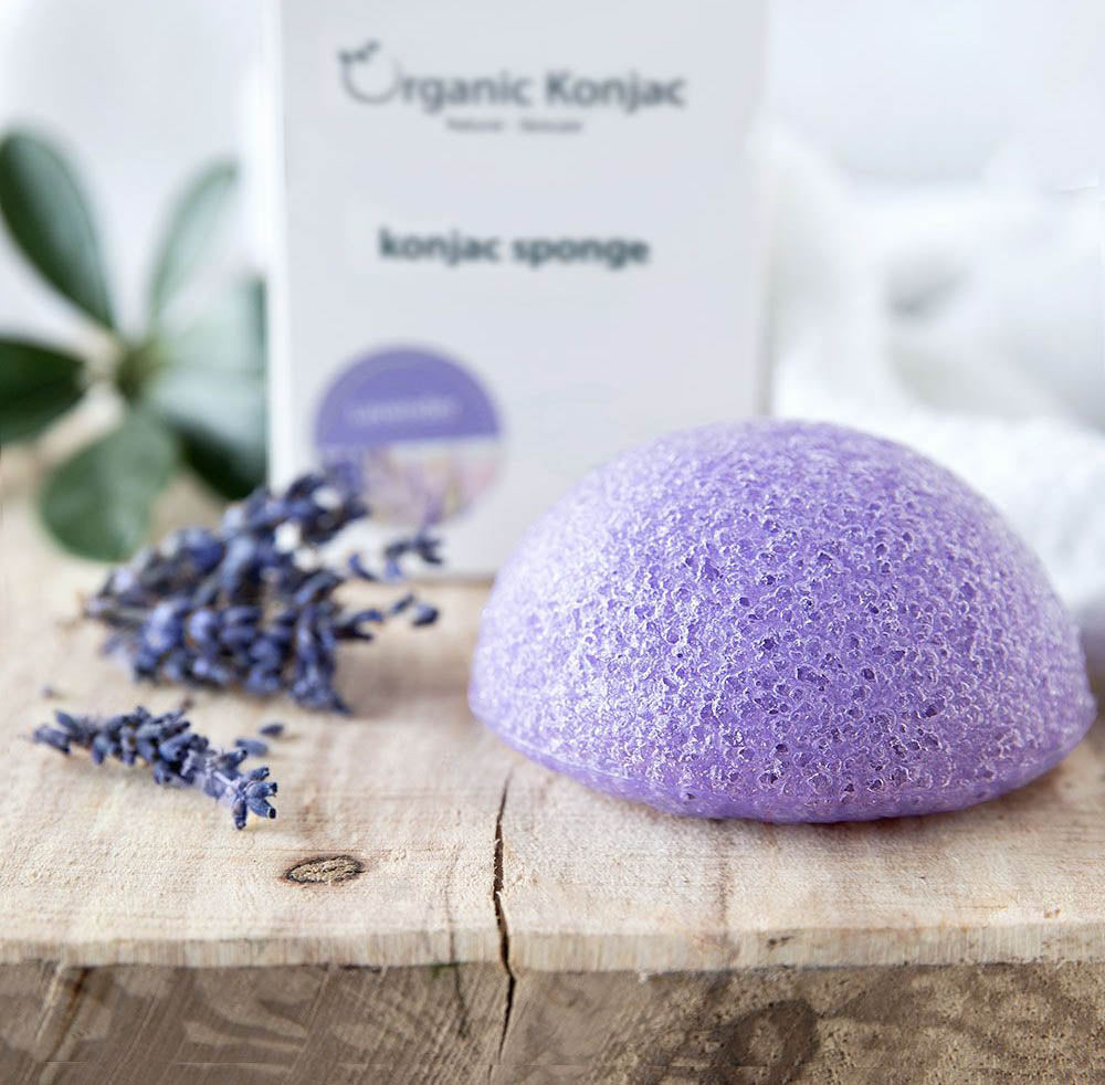 Organic Konjac Svamp Lavender - Sart, rød & stresset hud – Louise Nørgaard